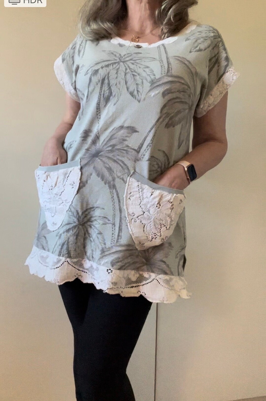 Upcycled Tunic Top Vintage Lace Shabby Chic Romantic Prairie Cottage ...