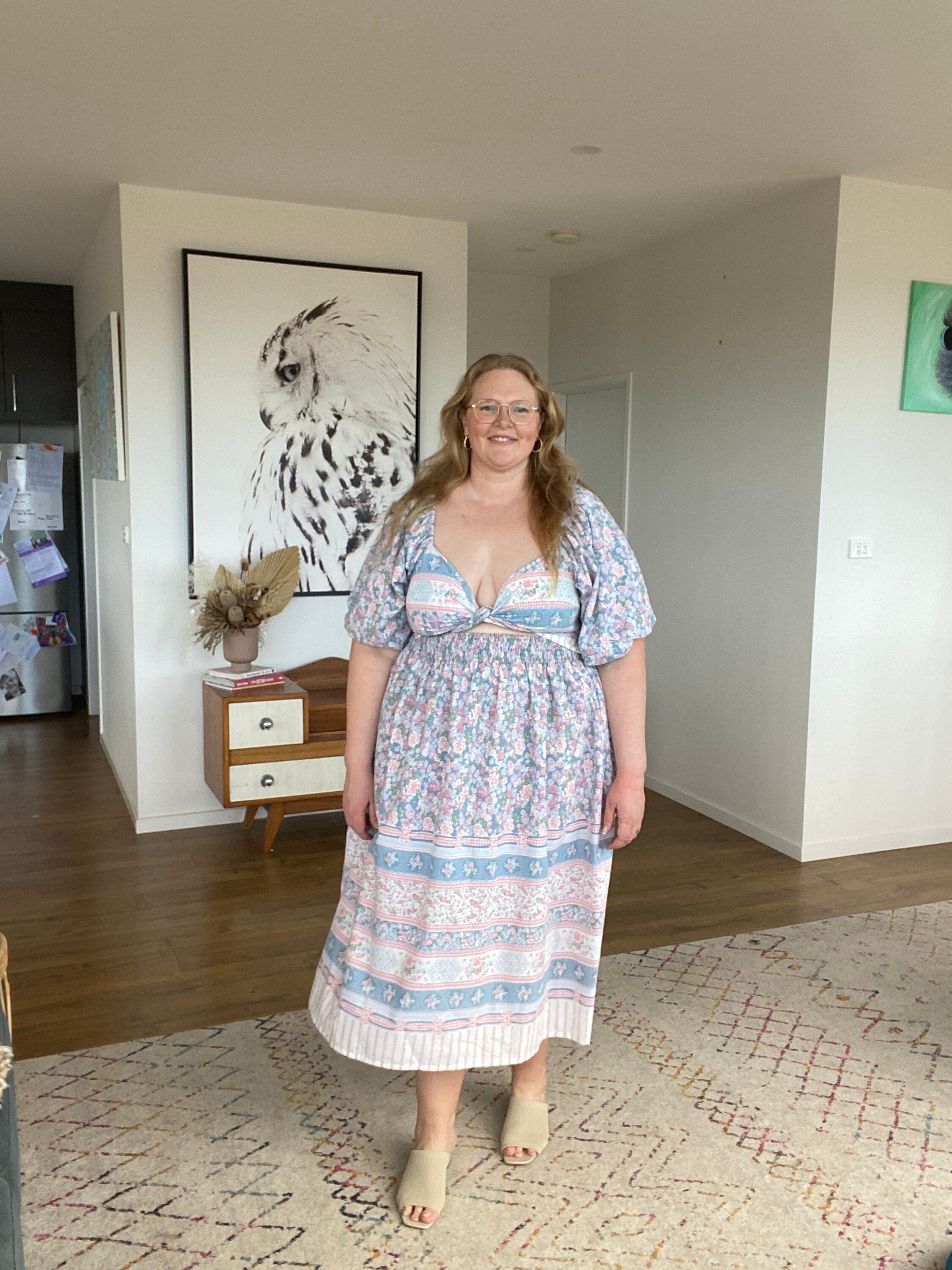Plus Size Women’s Size 22 Midi Dress, Up-cycled From Vintage Fabric ...