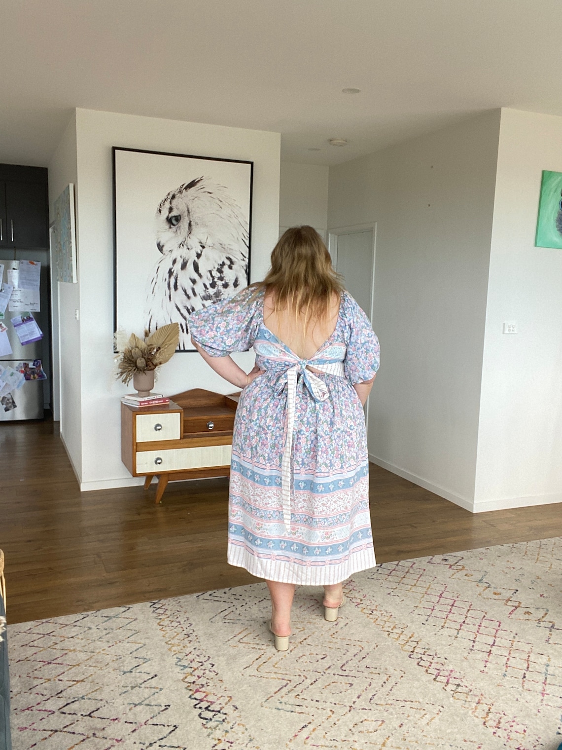 Plus Size Womens Size 22 Midi Dress, Up-cycled From Vintage Fabric ...