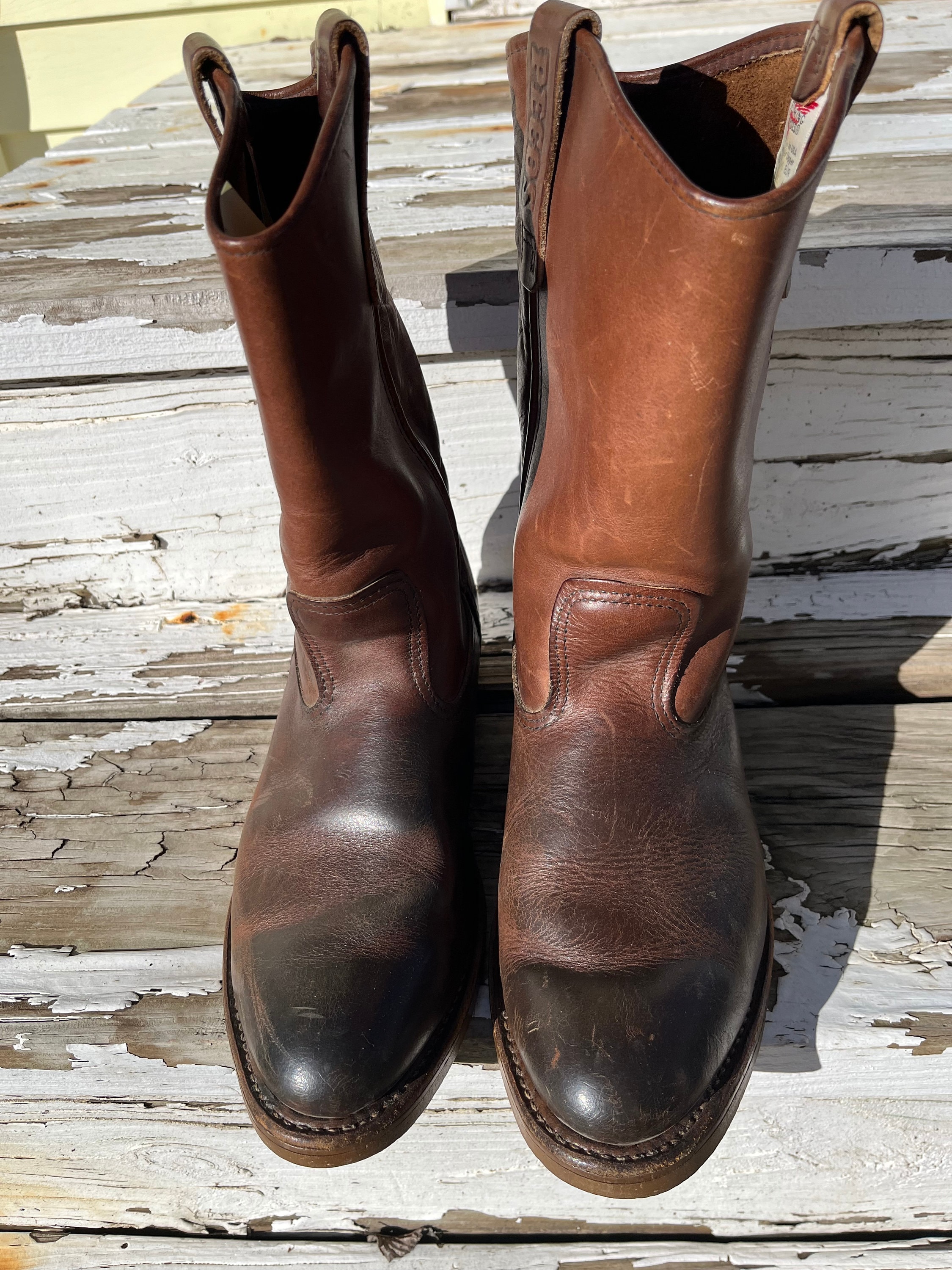 Red Wing Work Boots Pull on Steel Toe Rubber Sole Outdoor Pecos Mens ...