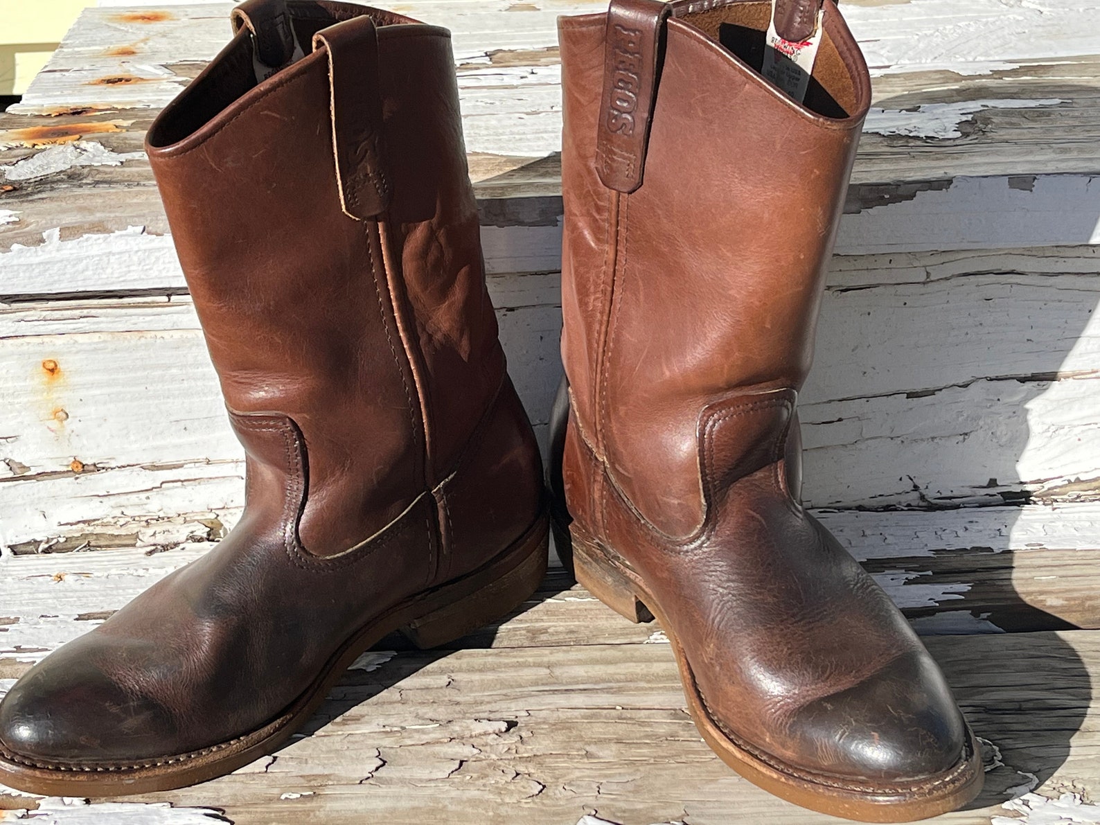 Red Wing Work Boots Pull on Steel Toe Rubber Sole Outdoor Pecos Mens Size 8 Womens 9.5 - Etsy