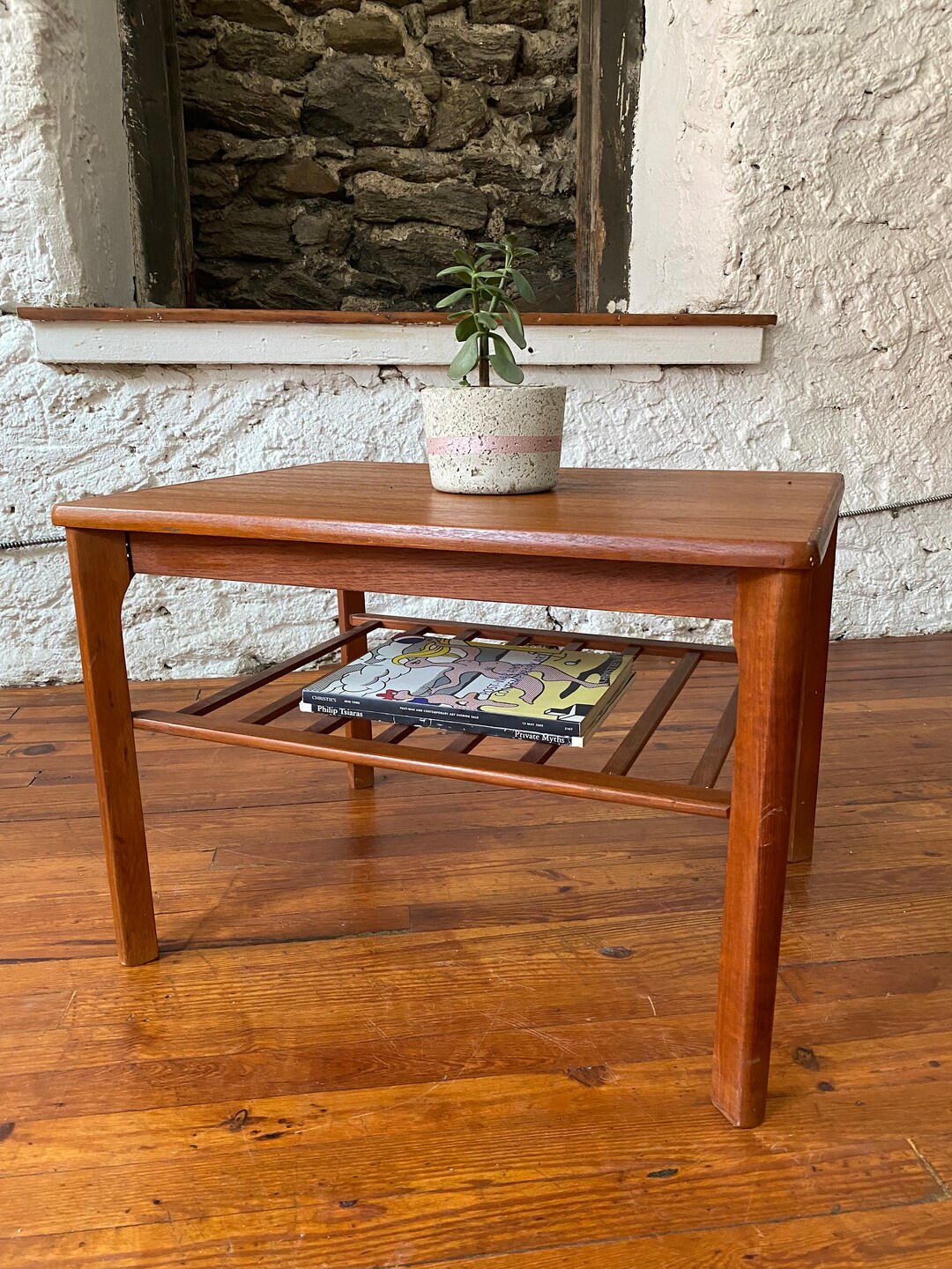 Mid Century End Table Danish Modern Teak End Table Mid Century Side ...