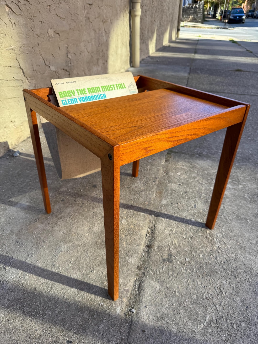 Mid Century End Table Danish Modern Teak End Table Mid Century Side ...