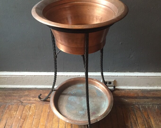 Antique Plant Stand Copper and Wrought Iron Plant Stand Antique Garden ...