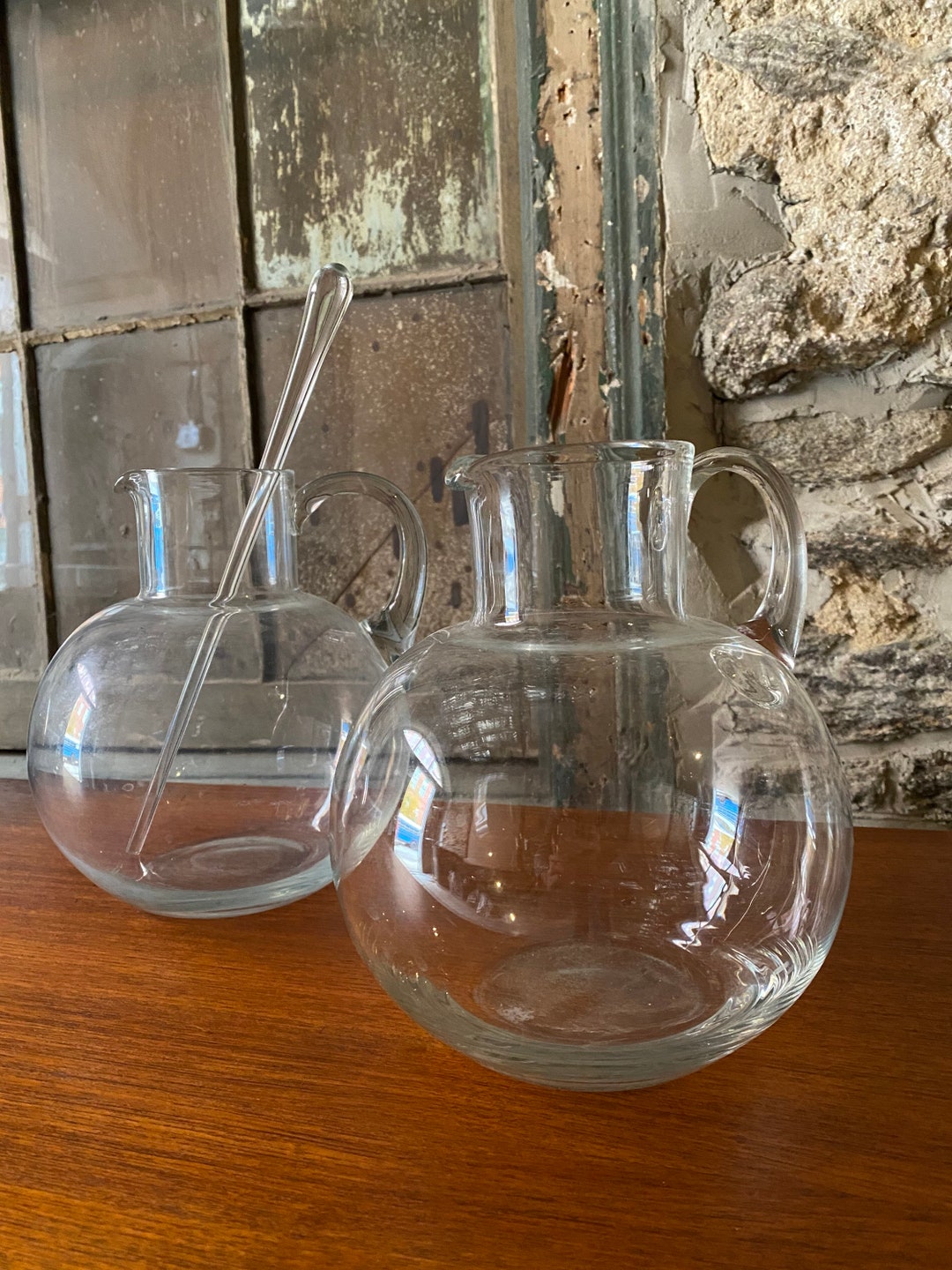 Mid Century Glassware Danish Modern Carafe Mid Century Barware - Etsy