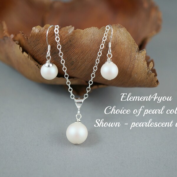 Simple Pearl Set - Etsy