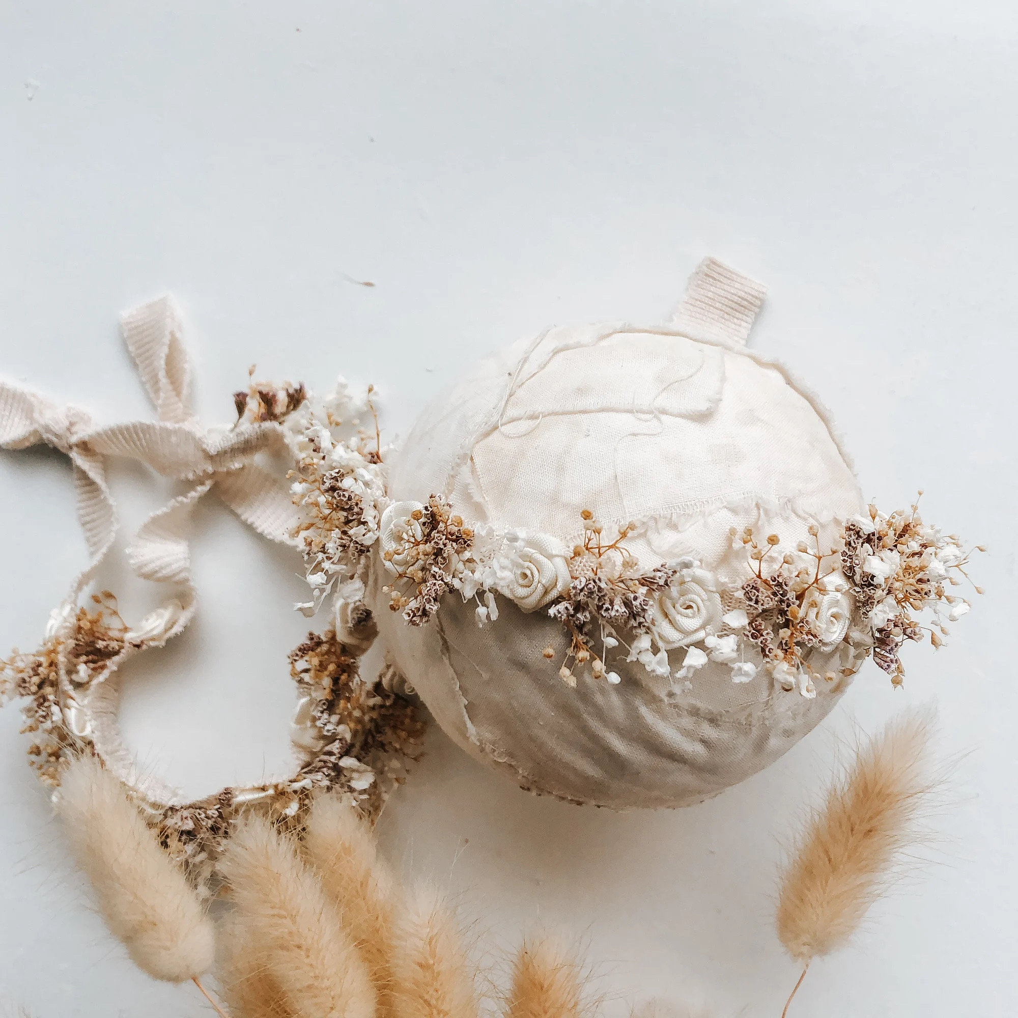 Boho Style Floral Halo - Newborn Photography Headband Props - Etsy