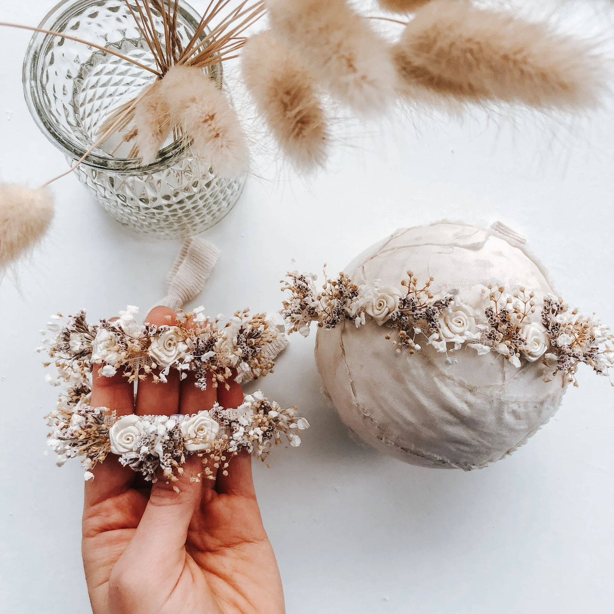 Boho Style Floral Halo - Newborn Photography Headband Props - Etsy