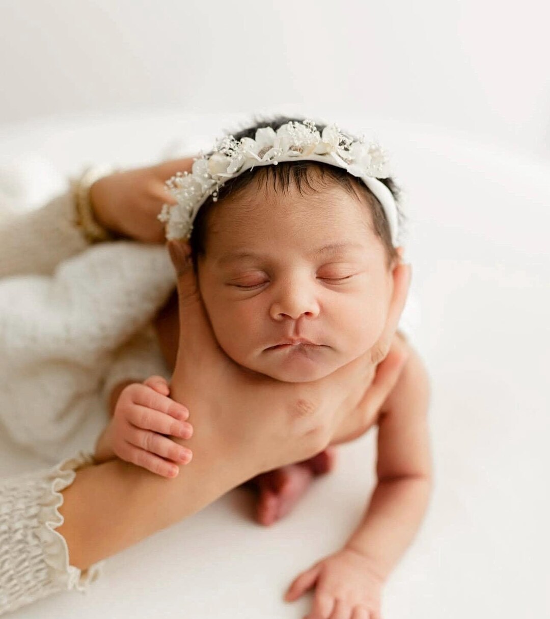 White Daisies Headband - Newborn Photography Floral Halo - Etsy UK