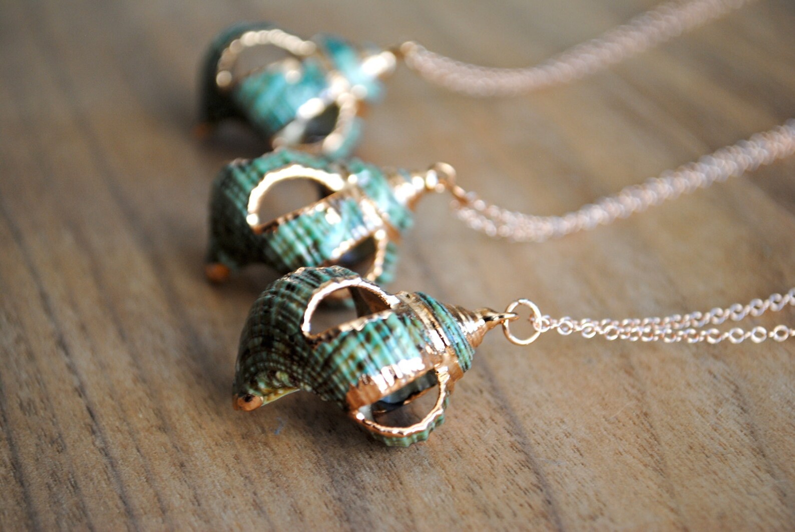 Rose Gold Shell Necklace. Rose Gold Turbo Shell Necklace. Rose Gold ...