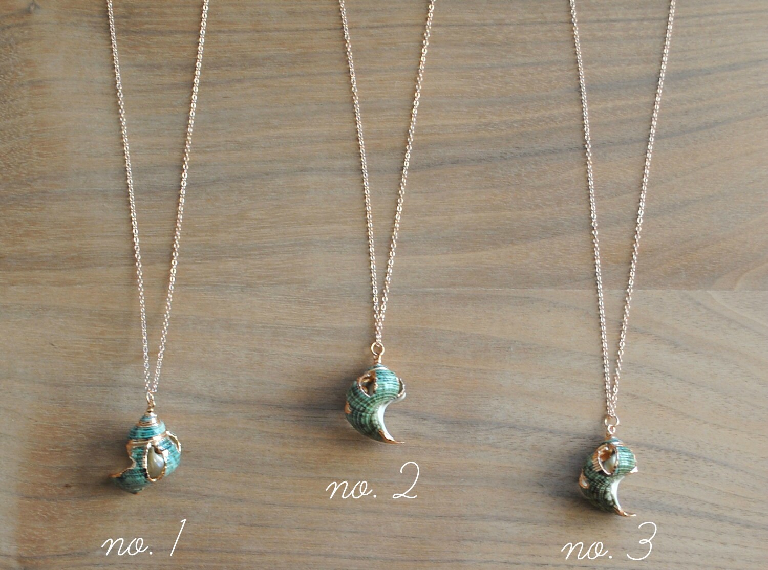 Rose Gold Shell Necklace. Rose Gold Turbo Shell Necklace. Rose Gold ...