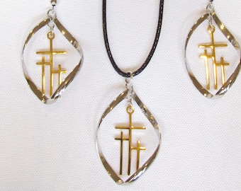 3 Cross Gold Necklace - Etsy