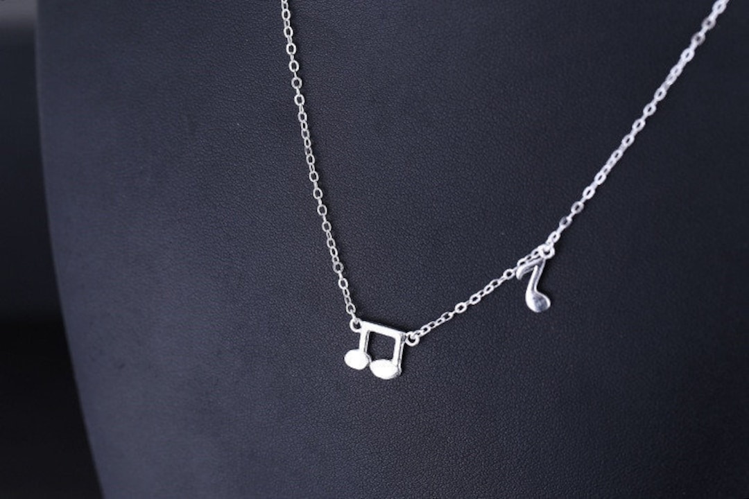 Silver Music Note Necklace Music Aficionado Band Member Music - Etsy
