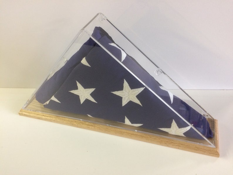 Burial Casket Flag Clear Acrylic Display Case With Hardwood - Etsy