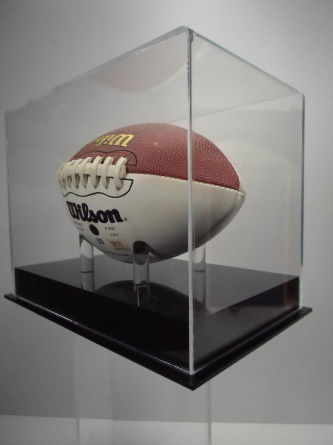 Mini Football Display Case Solid Base 85% UV Filtering Acrylic ...
