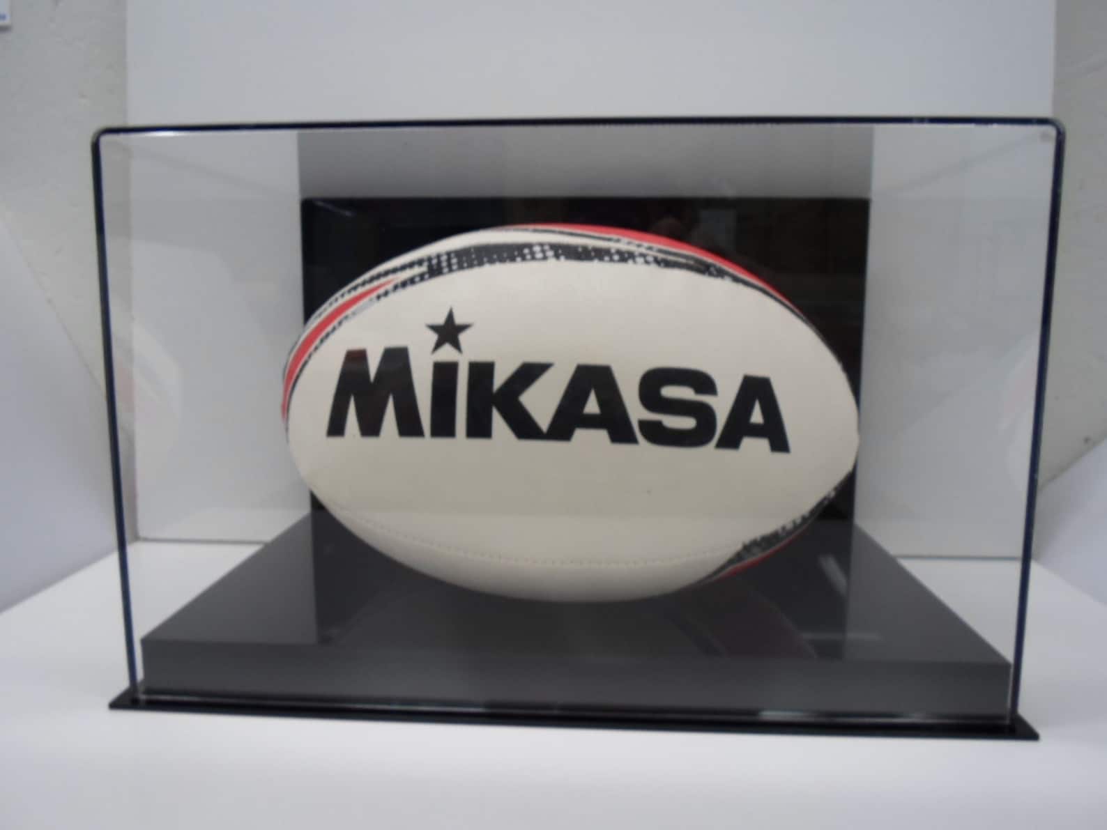 Rugby Ball Display Case Full Size Memorabilia 85% UV Filtering Acrylic ...