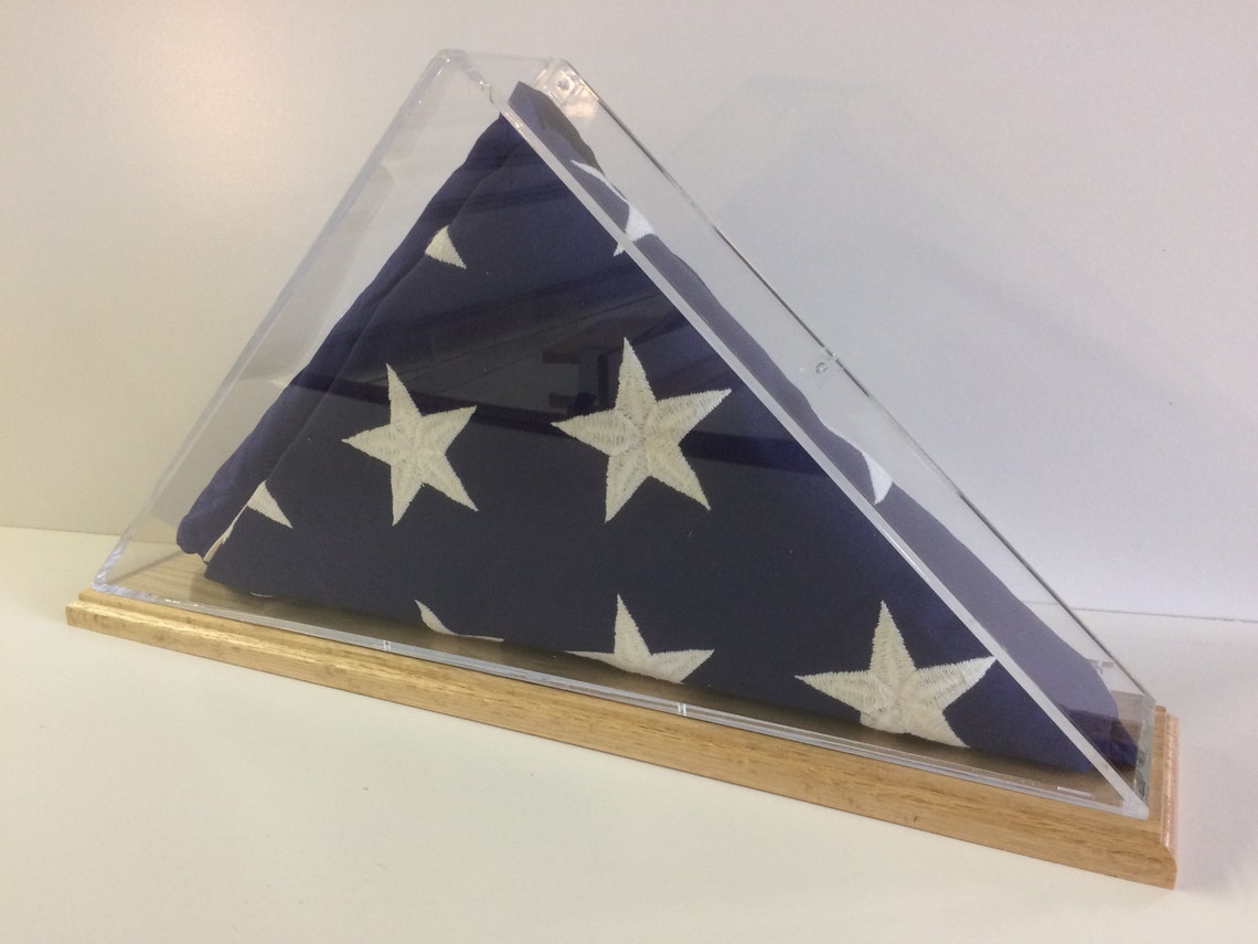 Burial Casket Flag Clear Acrylic Display Case With Hardwood - Etsy Canada