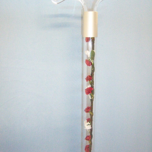 Elegant Designer Walking Cane With Red White and Blue Silk - Etsy