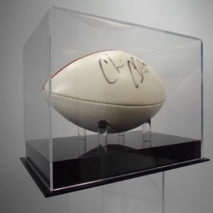 Mini Football Display Case Solid Base 85% UV Filtering Acrylic ...