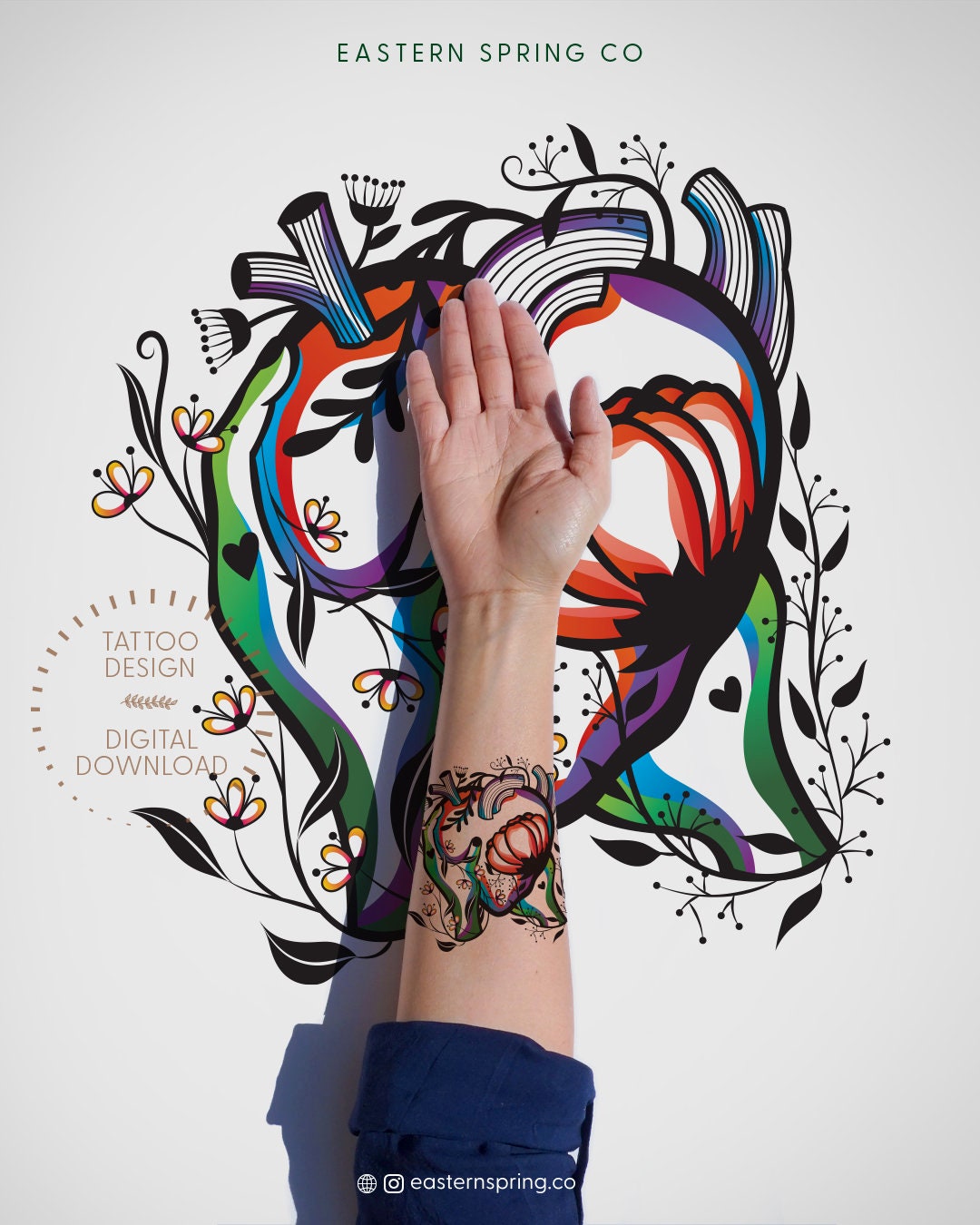 Hands Holding Heart Tattoo Design/ Feminine Tattoo Design / - Etsy