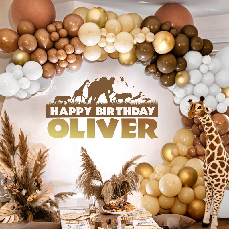 Happy Birthday Safari Balloon - Etsy