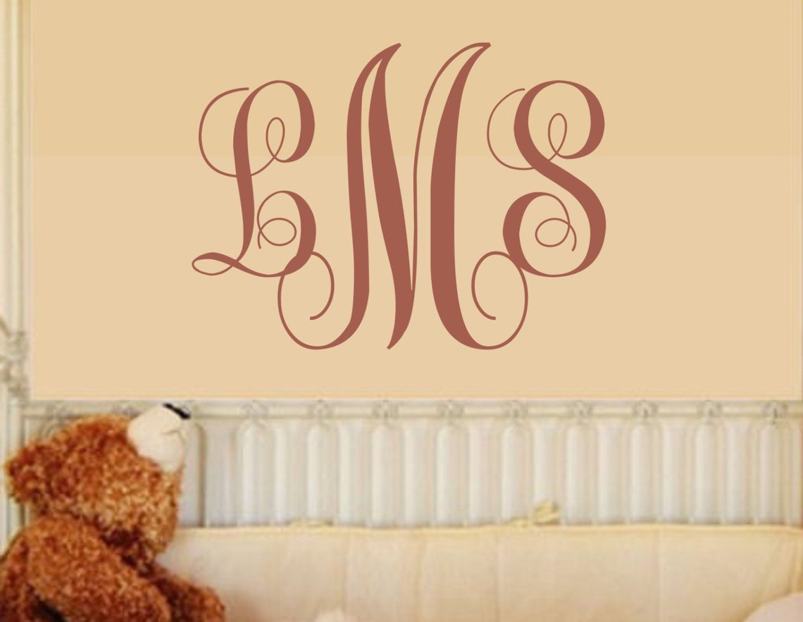 Monogram Wall Decalpersonalized Initialscollege Dorm Room - Etsy