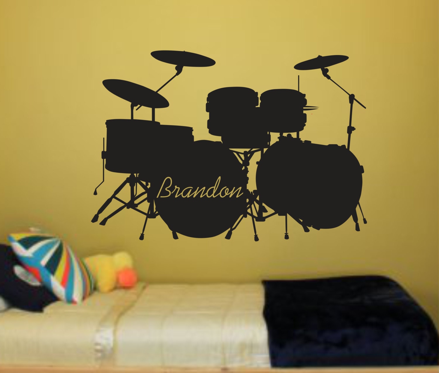 DRUM SET Wall Decal Sticker Music Drums Drummer Wall Art - Etsy