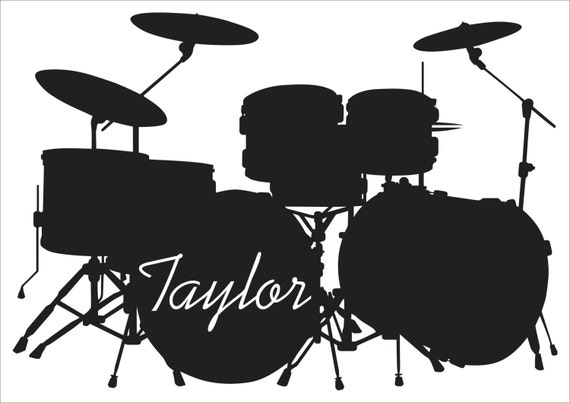 DRUM SET Wall Decal Sticker Music Drums Drummer Wall Art - Etsy