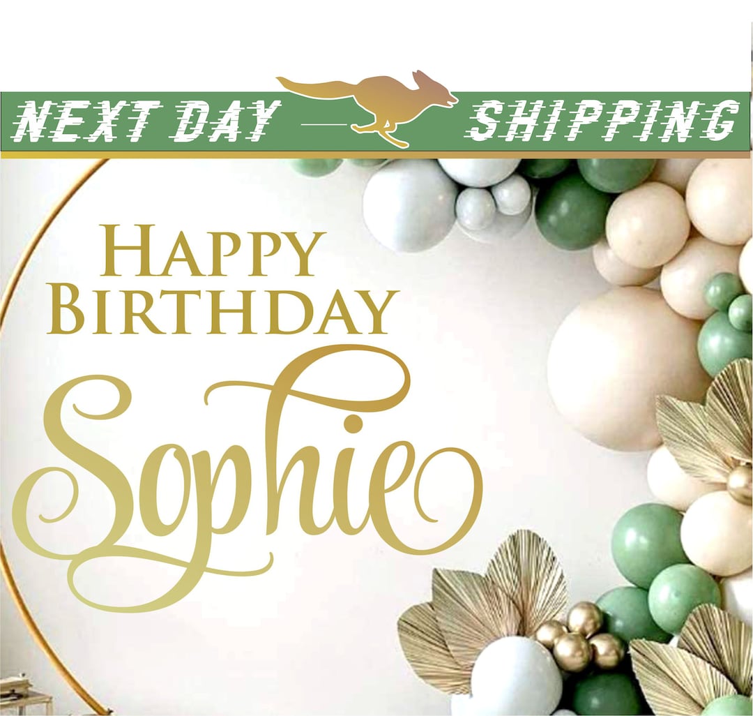 Happy Birthday Decal - Happy Birthday Party Backdrop - Happy Birthday ...