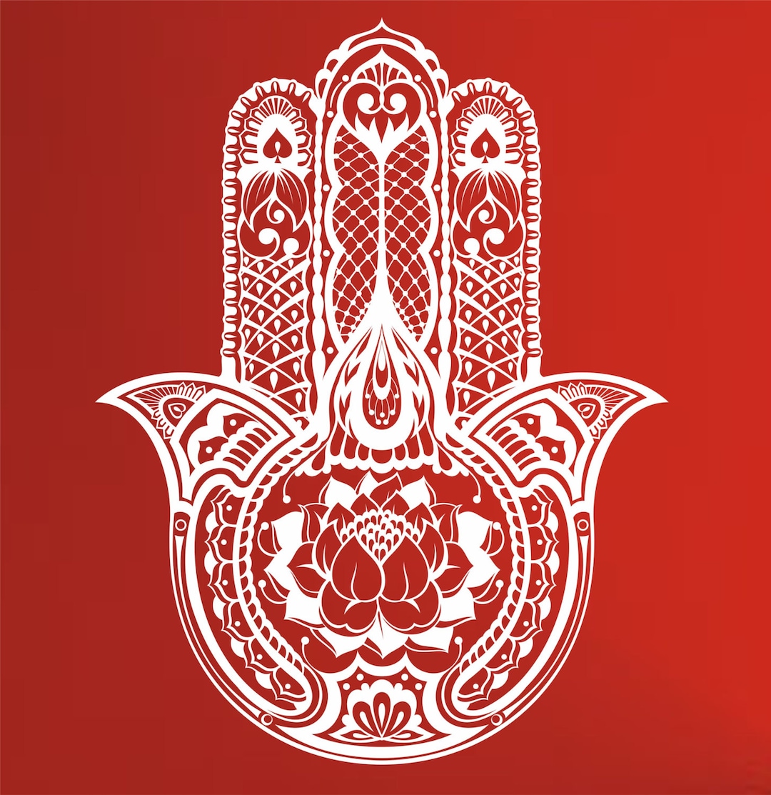Hamsa Hand Wall Decal Vinyl Sticker Decals Art Decor Eye Indian Buddha ...