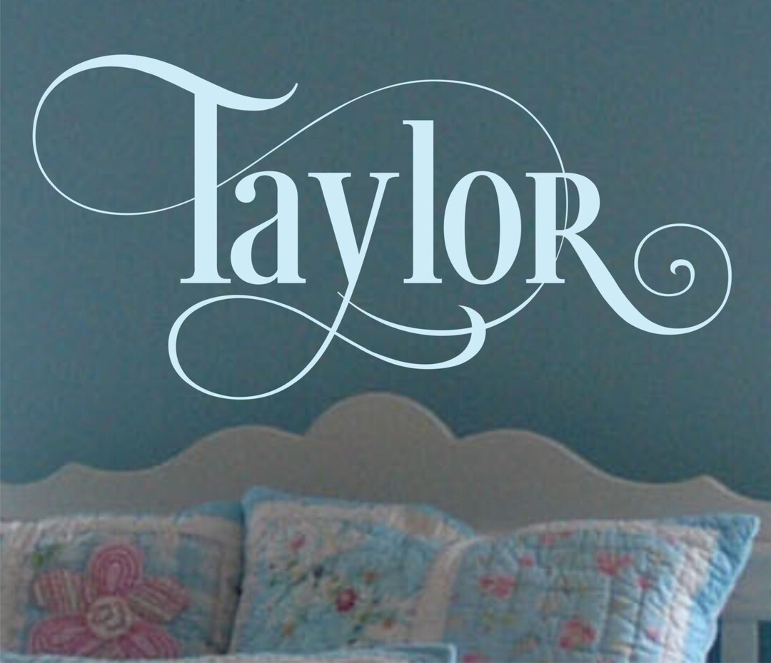 Girl Name Wall Decal Girls Name Decal Girls Bedroom Name Decal Wall ...