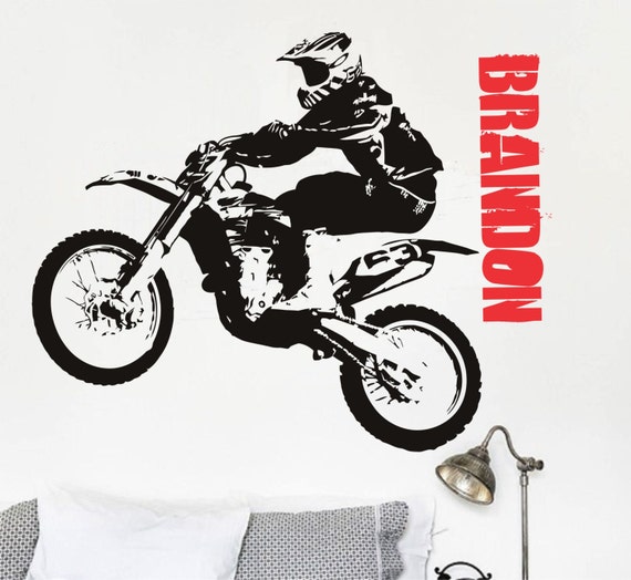 Motorcycle Wall Decal Vinyl Sticker Decal Tattoo Motocross | Etsy