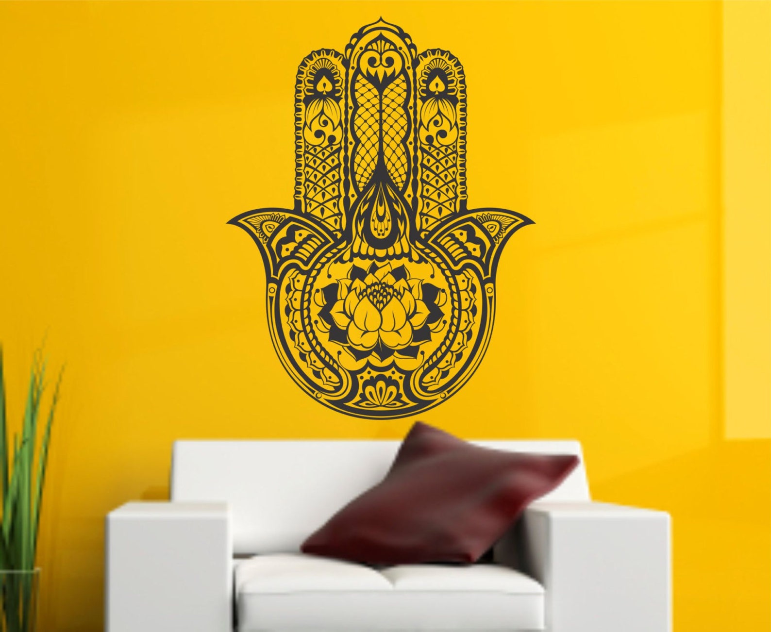 Hamsa Hand Wall Decal Vinyl Sticker Decals Art Decor Eye Indian Buddha ...