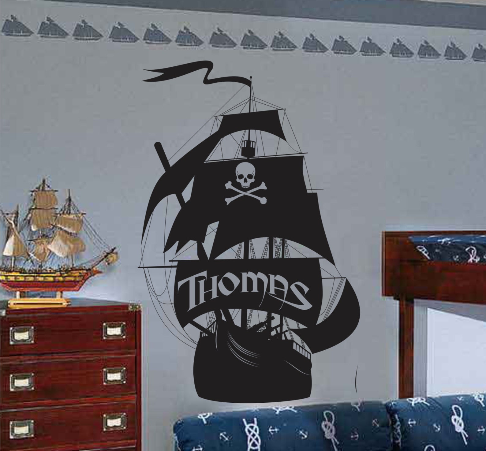 Pirate Ship Wall Decal Vinyl Sticker Decals Art Decor Design - Etsy