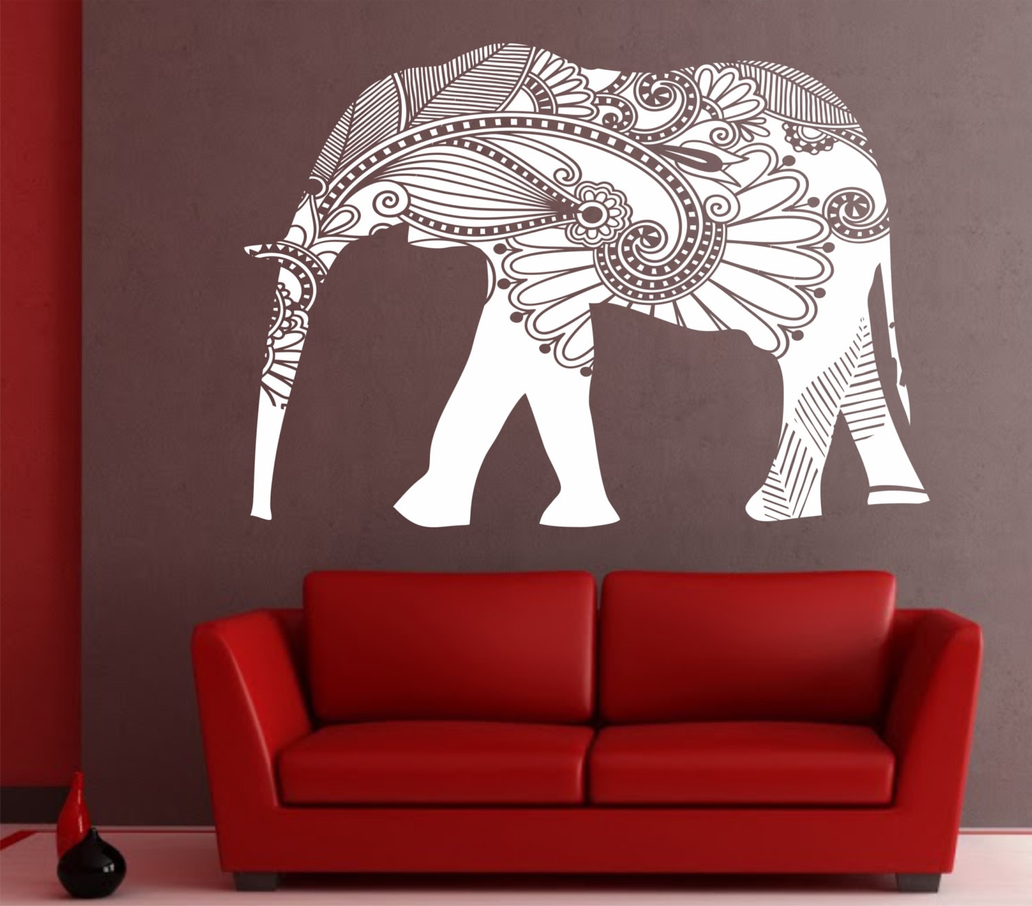 Elephant Wall Decal Stickers- Elephant Yoga Wall Decals Indie Wall Art ...