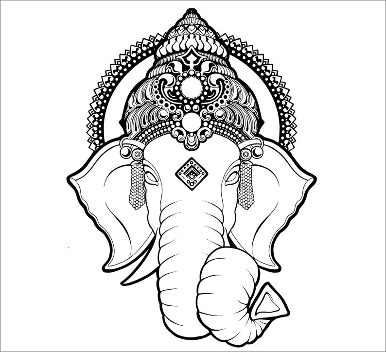 Elephant Wall Decal Ganesh Vinyl Sticker Decals Art Wall Decal - Etsy
