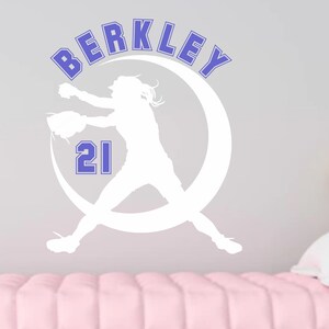 Softball Wall Decal Wall Decal Vinyl Sticker Decals Art Decor Design ...