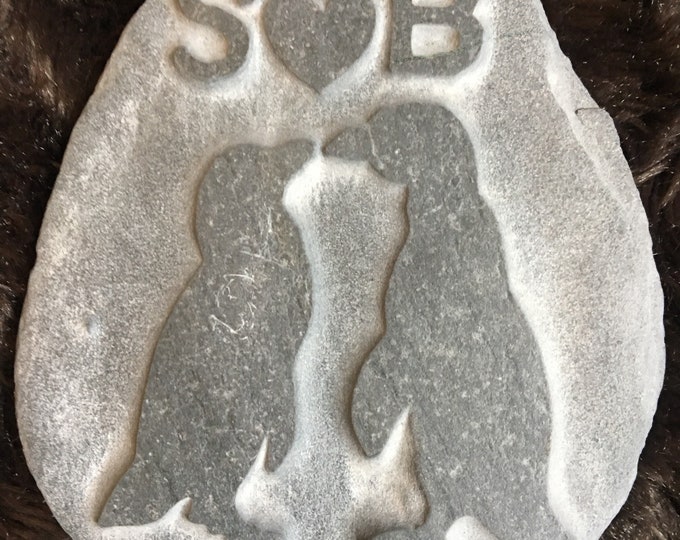 Personalised Hand Carved Penguin Stone the Perfect | Etsy