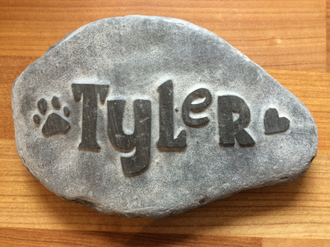 Hand Carved Personalised Memory Stone With Name of Pet, Cat, Dog ...