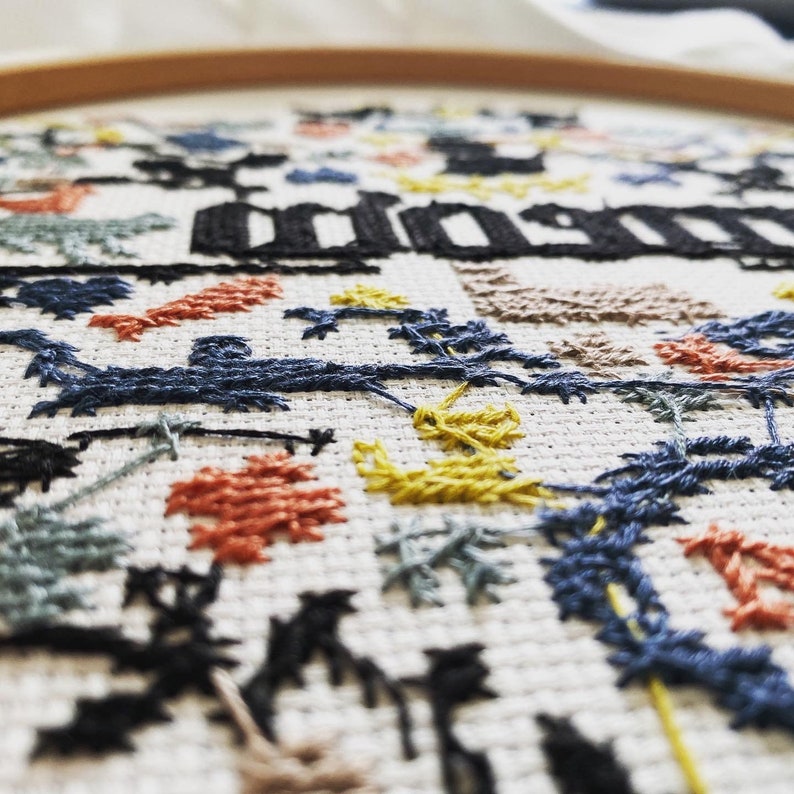 Cute Cat Cross Stitch Sampler MEOW MEOW Monogram Emblem Font - Etsy