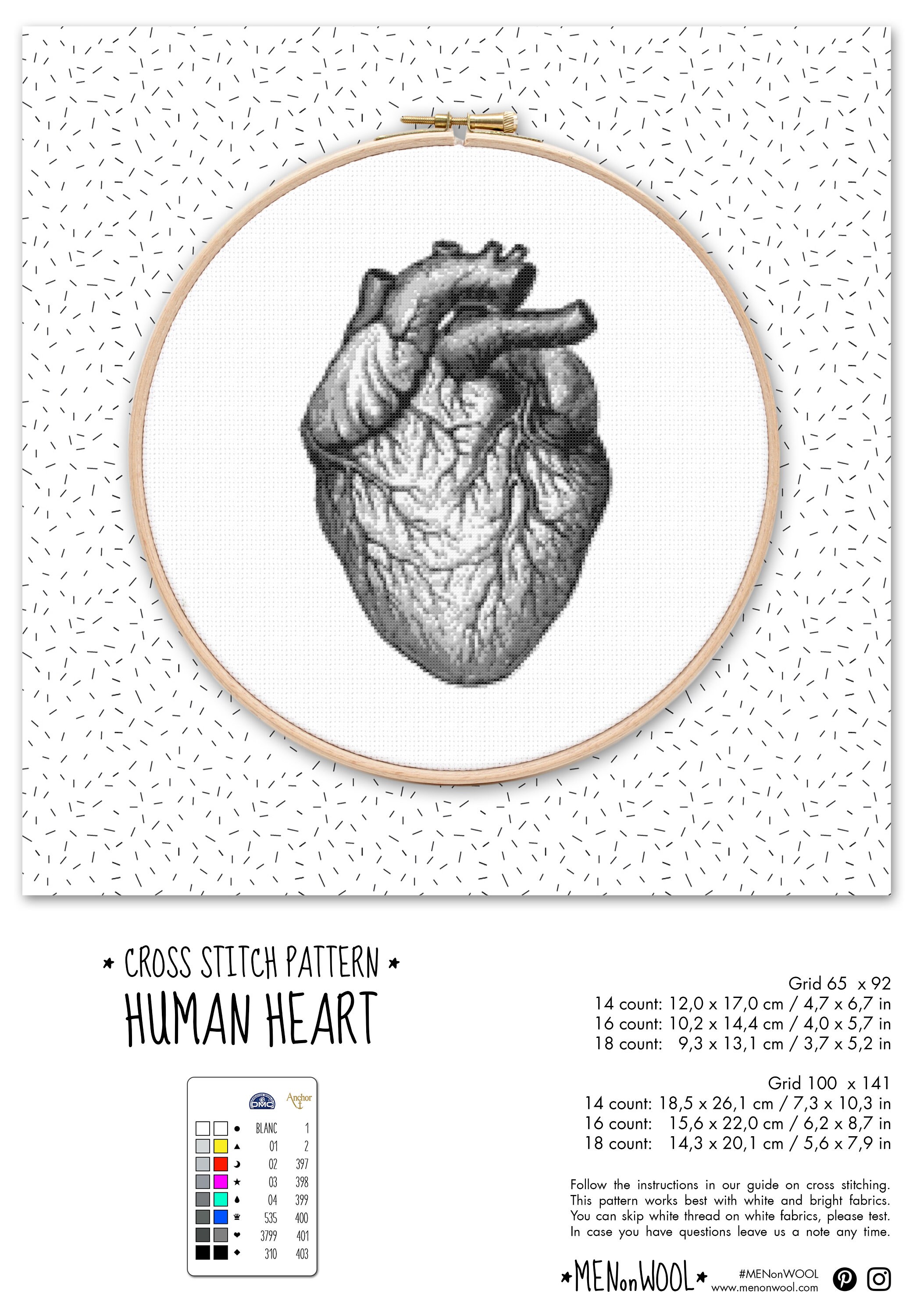 Two Human Hearts Stitched Together