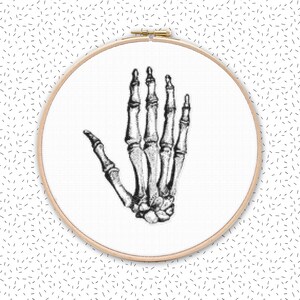 Cross Stitch Pattern . HAND BONES SKELETON . Anatomical Drawing ...