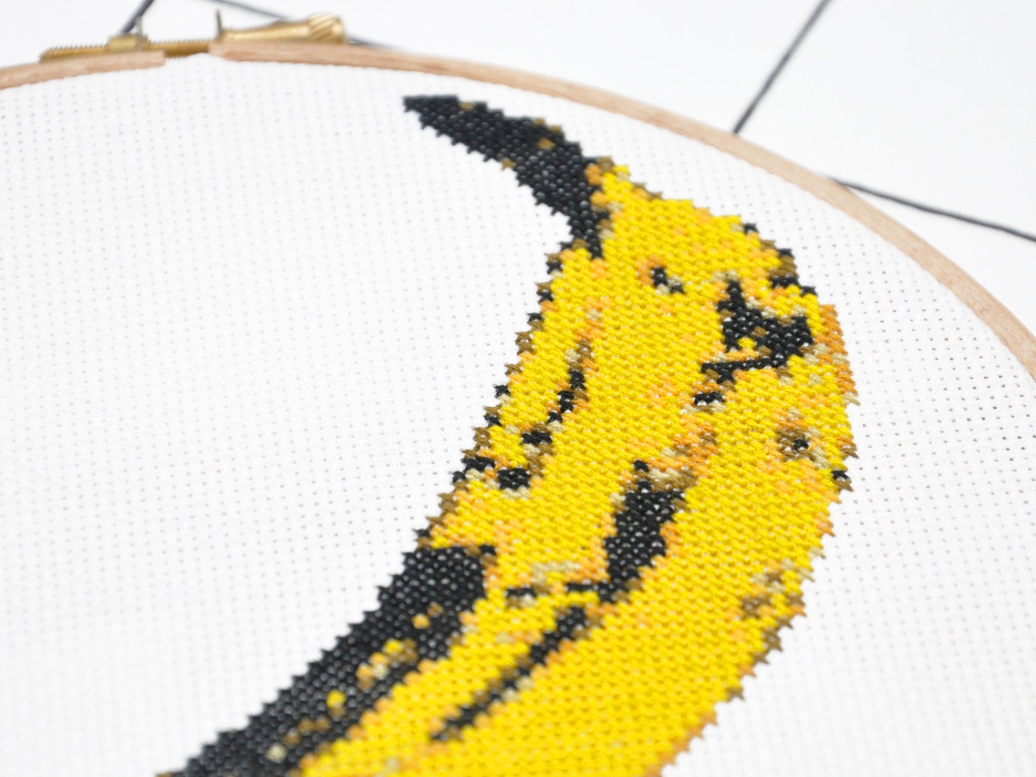 POP ART BANANA . Cross Stitch Kit . Modern Hand Embroidery Kit . Fruity ...