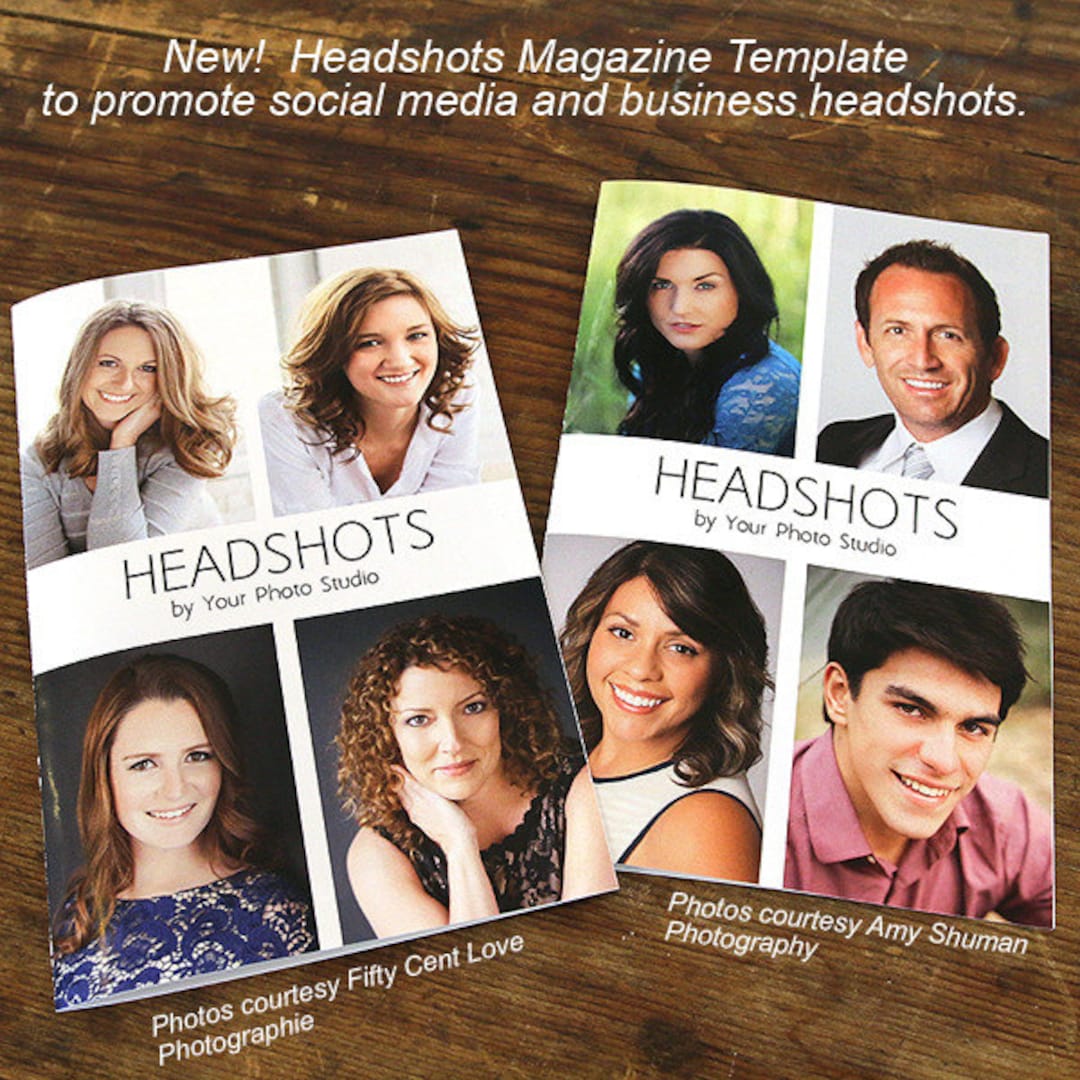 Headshot Photography Marketing Template: 8 Customizable 5.5 X 8.5 Pages ...