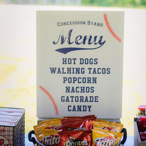 Baseball Concession Stand Menu Customized Printable PDF | Etsy