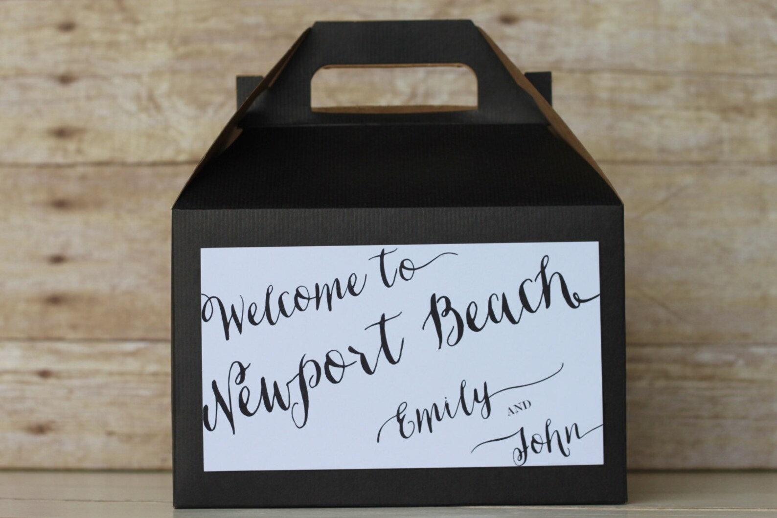 Set 25 Hotel Welcome Box black Gable Box With Custom Labels | Etsy