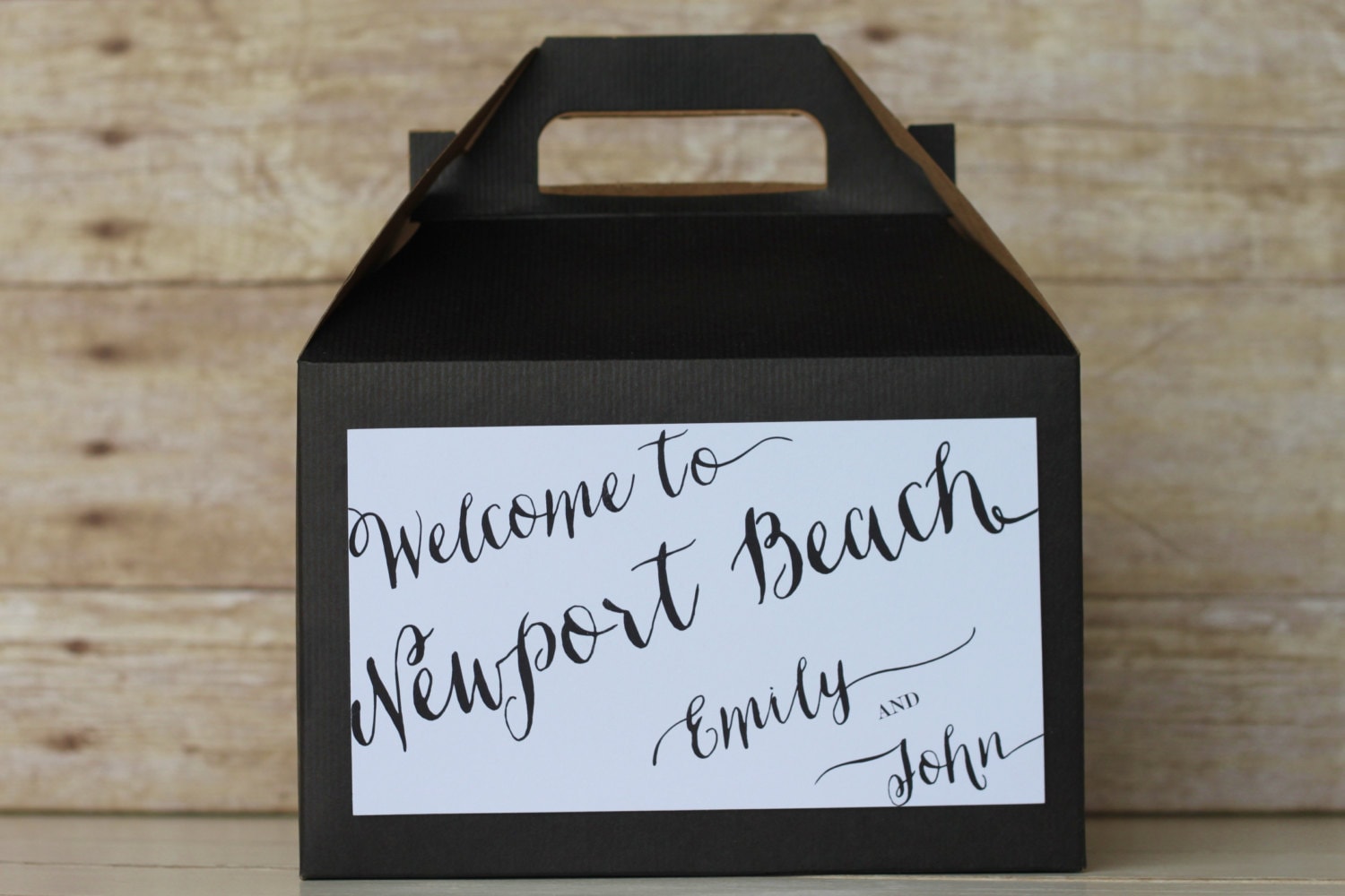 Set 25 Hotel Welcome Box black Gable Box With Custom Labels | Etsy