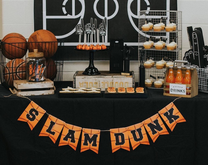 Printable Slam Dunk Basketball Party Banner Instant Download - Etsy