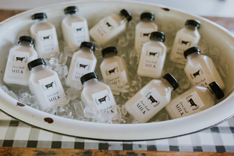 45 Printed Farm Fresh Milk Printable Bottle Wrapper Label - Modern ...