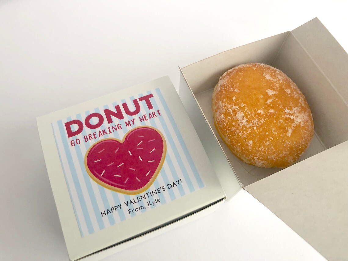 Dozen Donut Favor Boxes Single White Donut Box Valentine | Etsy